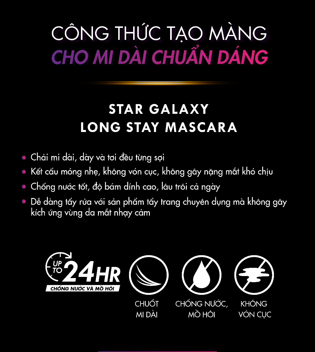 Mascara Lâu Trôi Browit Star Galaxy Long Stay Mascara 8g #Dark Night